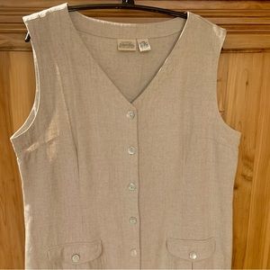 St. John's Bay | Dresses | Vintage Linen Maxi Dress Neutral Button ...